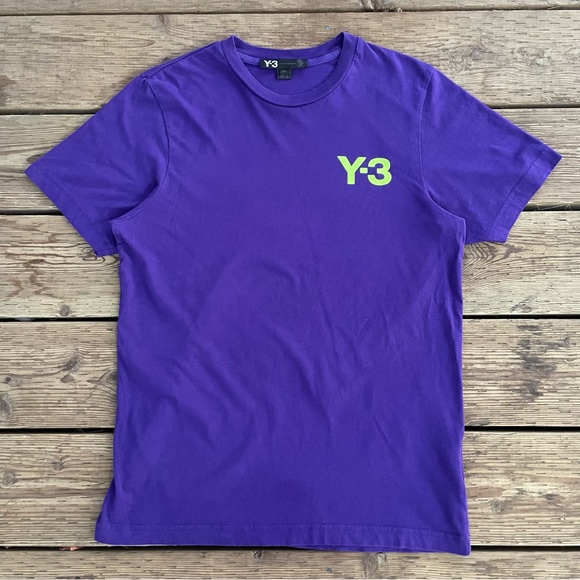 Y-3 | Shirts | Yohji Yamamoto Y3 Adidas Purple Short Sleeve Tshirt Neon ...